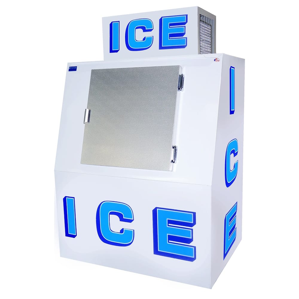 Polar Temp 380CW 48" Outdoor Slanted Ice Merchandiser w/ (48) 20 lb Bag ...