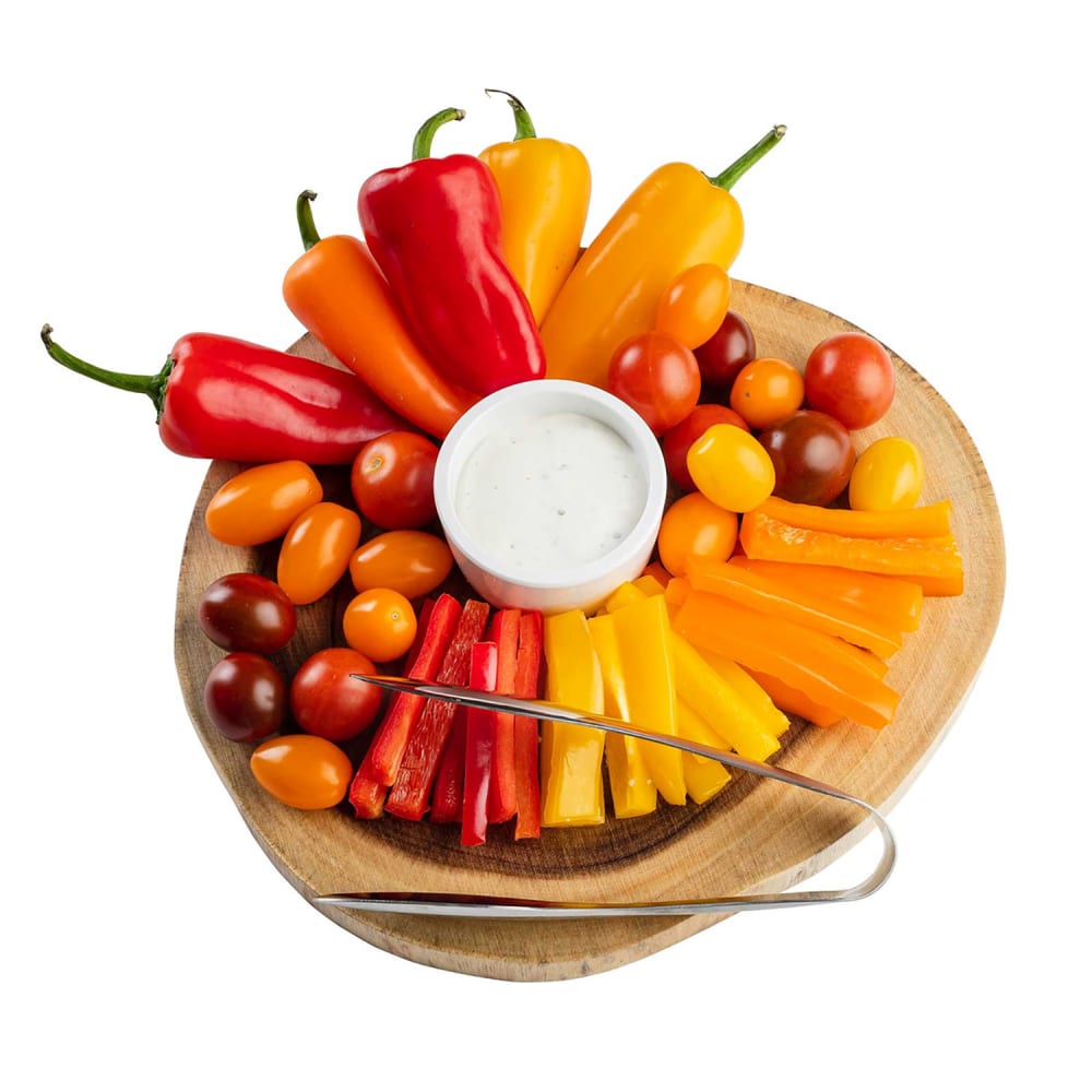 Tablecraft 11298 9" Round Serving Board - Acacia Wood