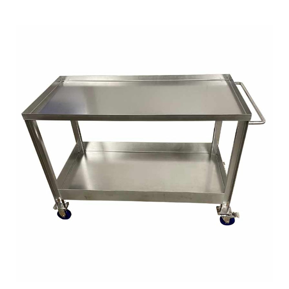 SSL Industries 2 Level Stainless Steel Utility Cart, Flat Ledges (SSL-1119)