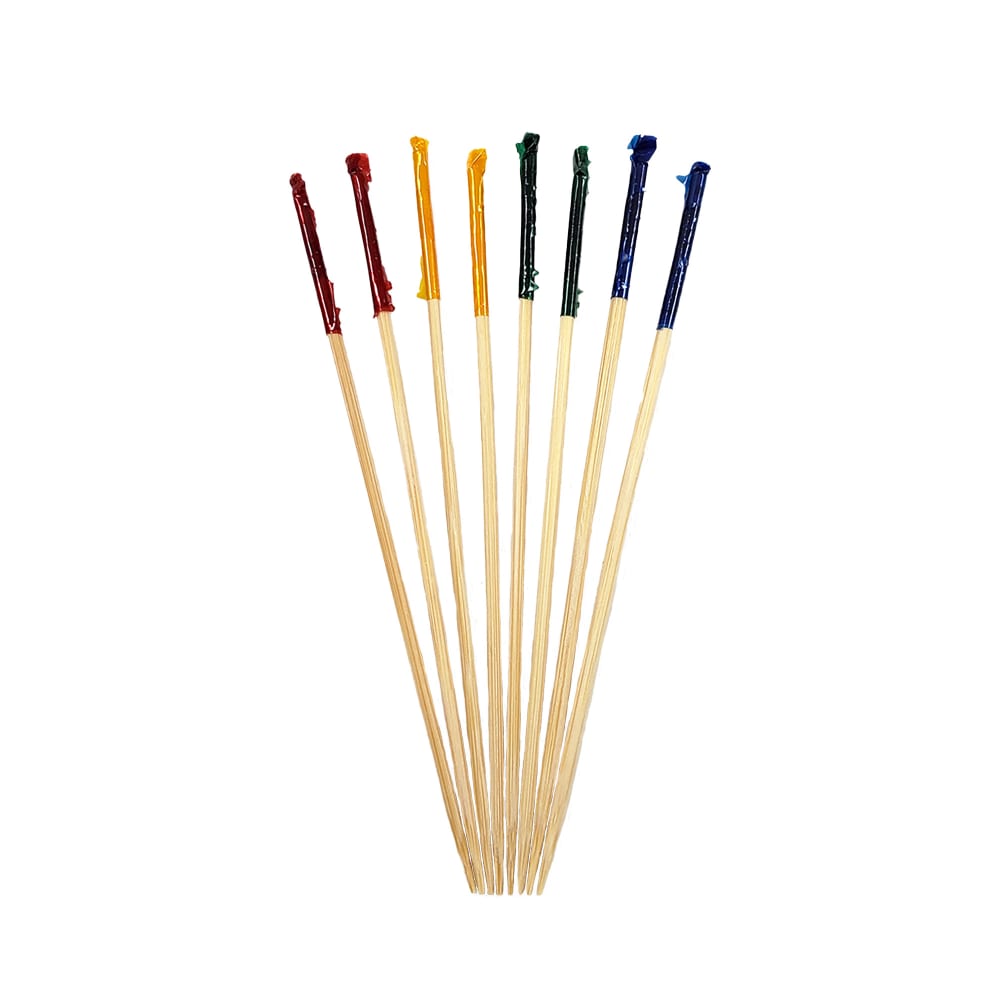 Rofson TCF102 4" Wood Club Frill Toothpick, Assorted Colors