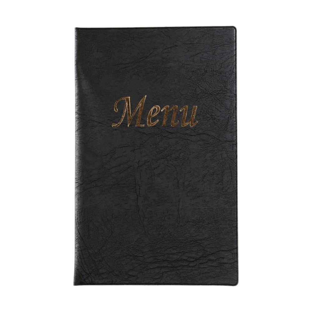 Risch Double Pocket Vinyl Menu Cover - 5 1/2" x 8 1/2", Midnight Black ...