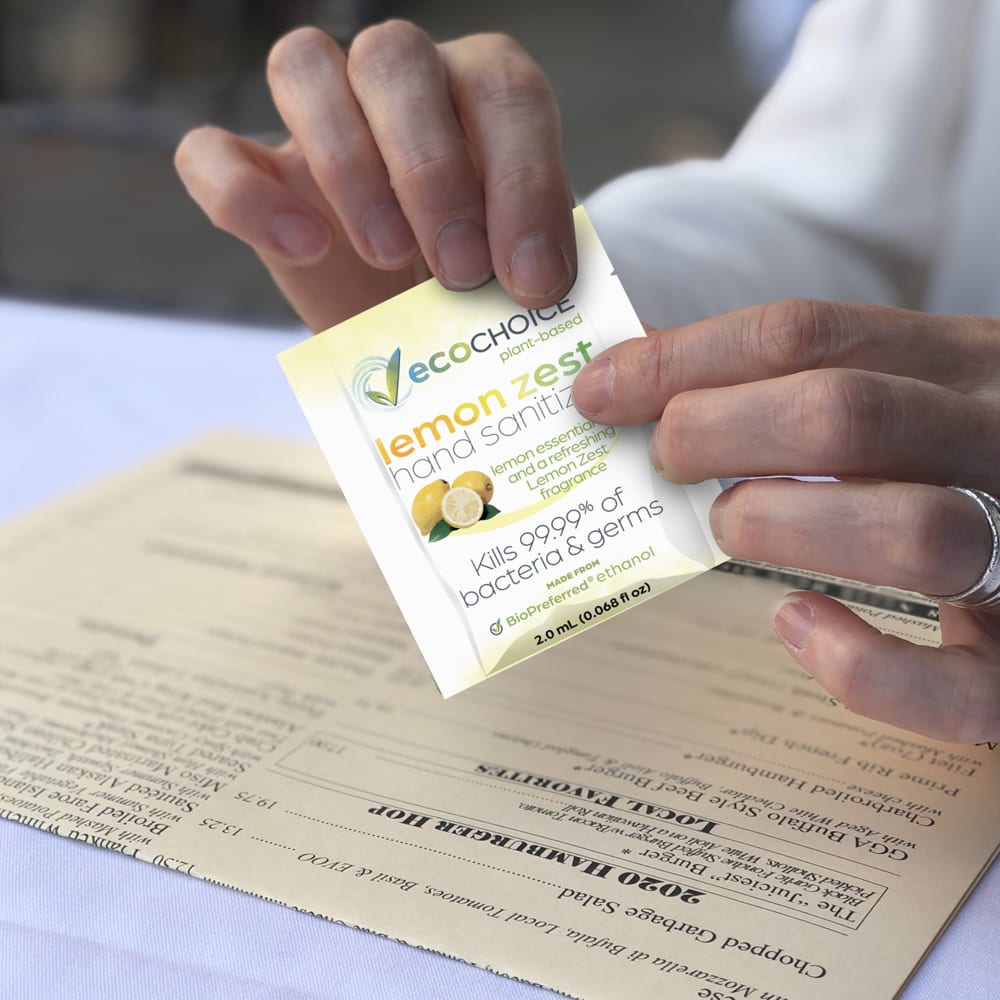 Sterno 2 ml 70% Alcohol Gel Hand Sanitizer Packets, Lemon Zest Scent ...