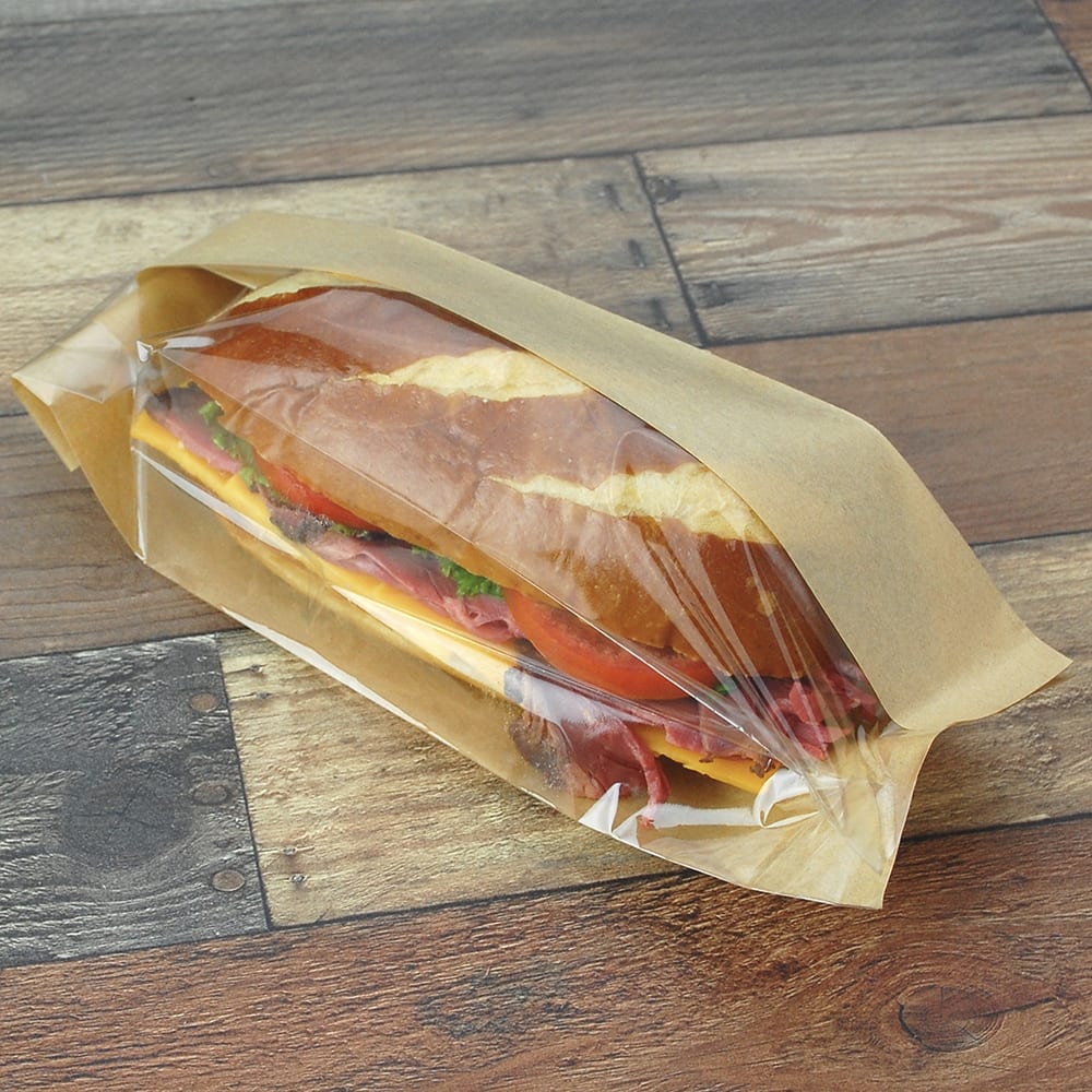 LK Packaging #ReadyFresh® Side Gusset Sandwich Bag w/ Window - 3 1/4" x 10 1/4" x 2" SG, ## ...