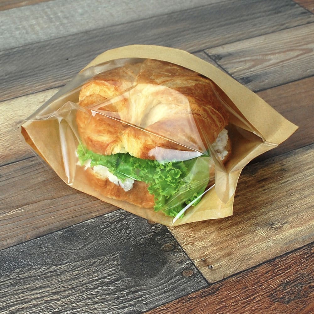 LK Packaging #ReadyFresh® Side Gusset Sandwich Bag w/ Window - 4 1/2" x 8 1/2" x 2 1/2" SG, ## ...