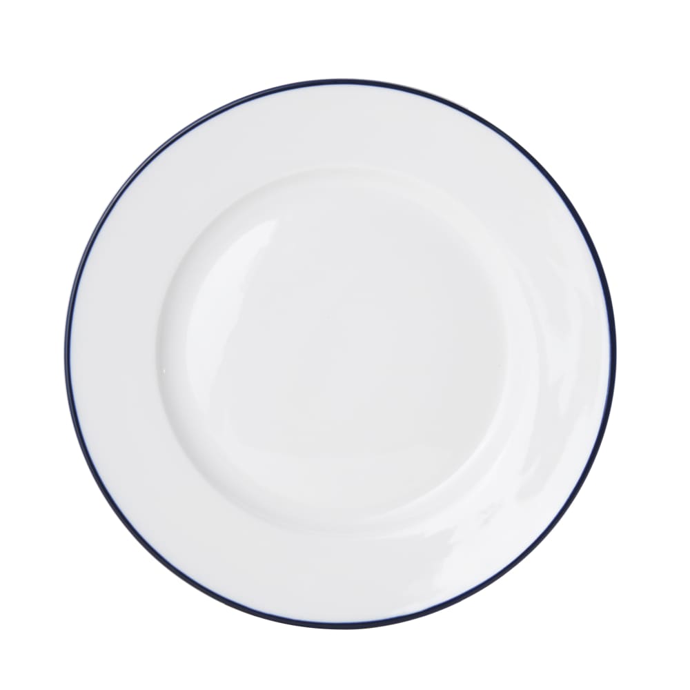 Mikasa Hospitality 9" Round Bistro Plate - Porcelain, Blue Pinstripe ...