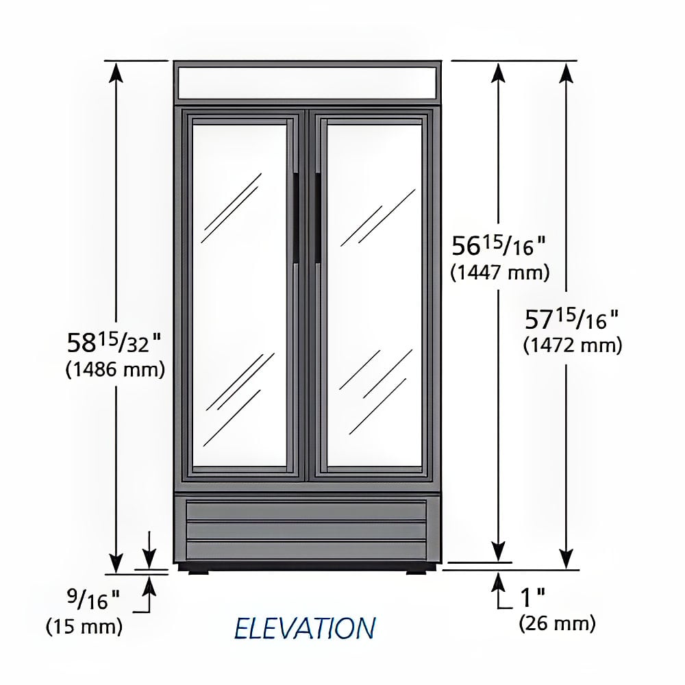 True GDM-14RF-HC-LD 30 3/8" GDM Series Two Section Glass Door ...