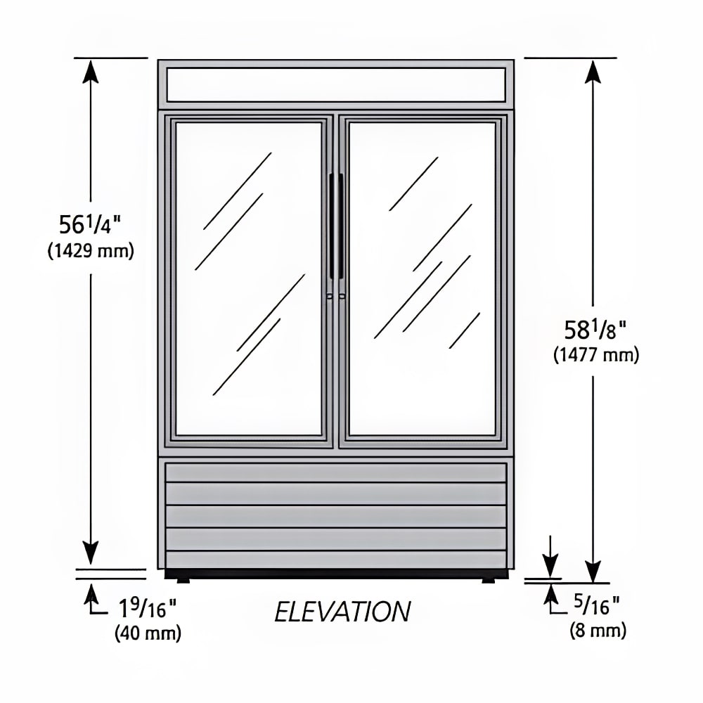 True GDM-35SL-RF-HC-LD 39 3/4" GDM Series Two Section Glass Door ...
