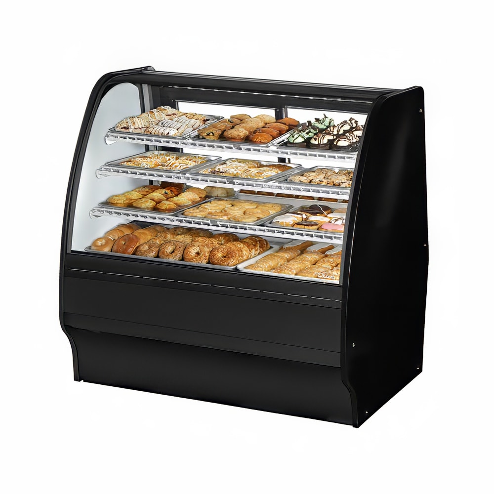 True TGM-DC-48-SC/SC-B-W 48 1/4" Full Service Dry Bakery Case w/ Curved ...
