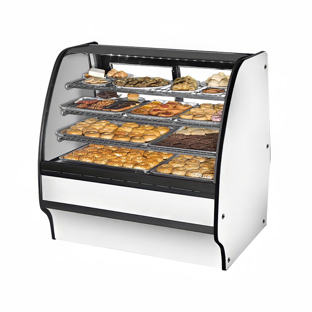 True TGM-DC-48-SC/SC-S-W 48 1/4" Full Service Dry Bakery Case w/ Curved ...