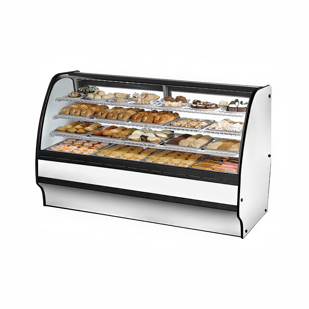 True TGM-DC-77-SC/SC-W-W 77 1/4" Full Service Dry Bakery Case w/ Curved ...