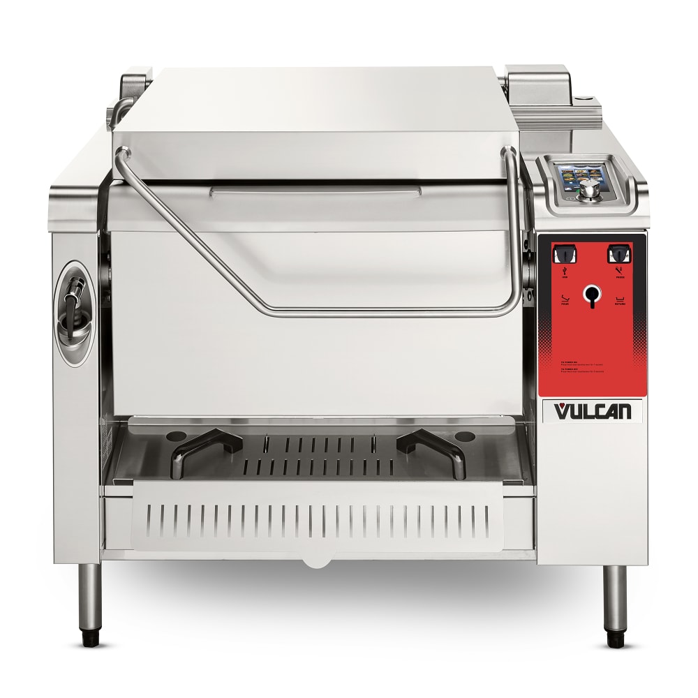 Vulcan VPP28E-480 28 gal. Tilt Skillet - Open Base, Strainer, 480v/3 ph