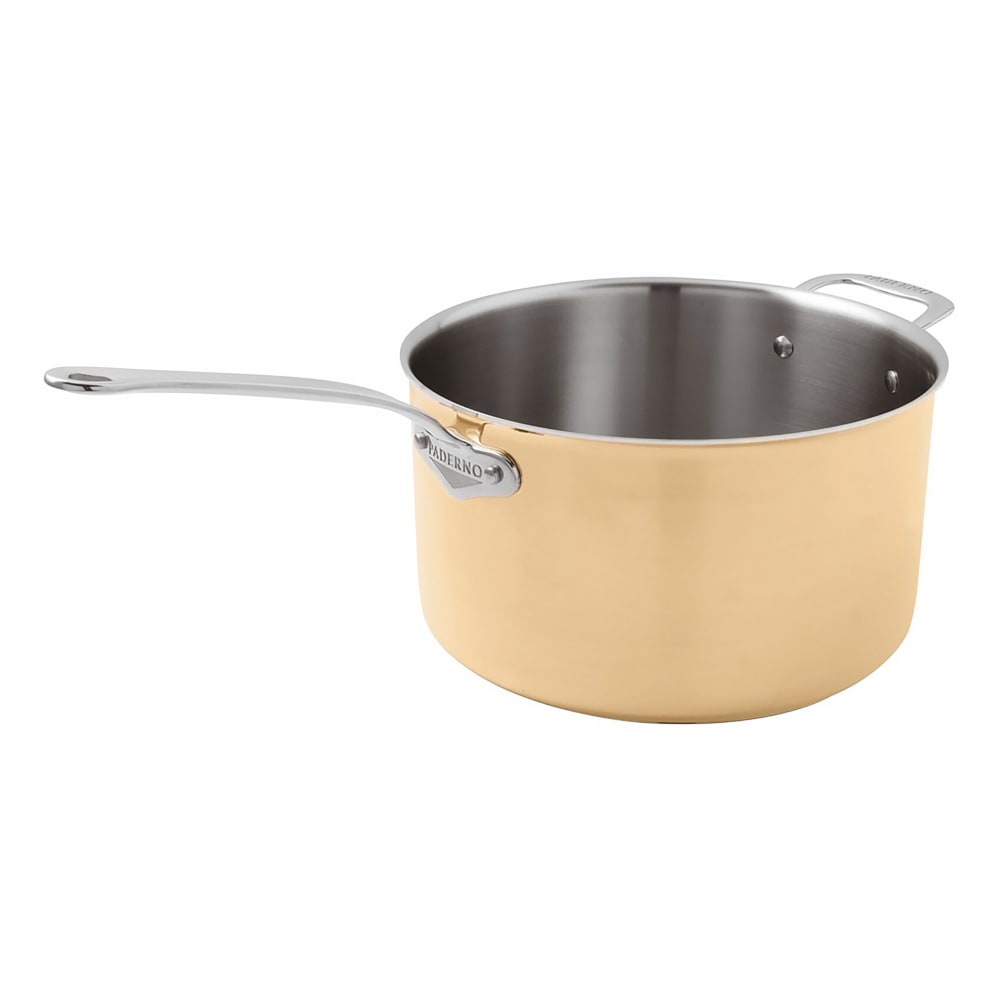 Paderno 10 3/8 qt Aluminum/Copper/Stainless Steel Saucepan w/ Stainless ...