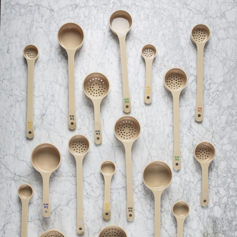 Tablecraft 10647 3 oz Perforated Portion Spoon w/ Short Handle ...