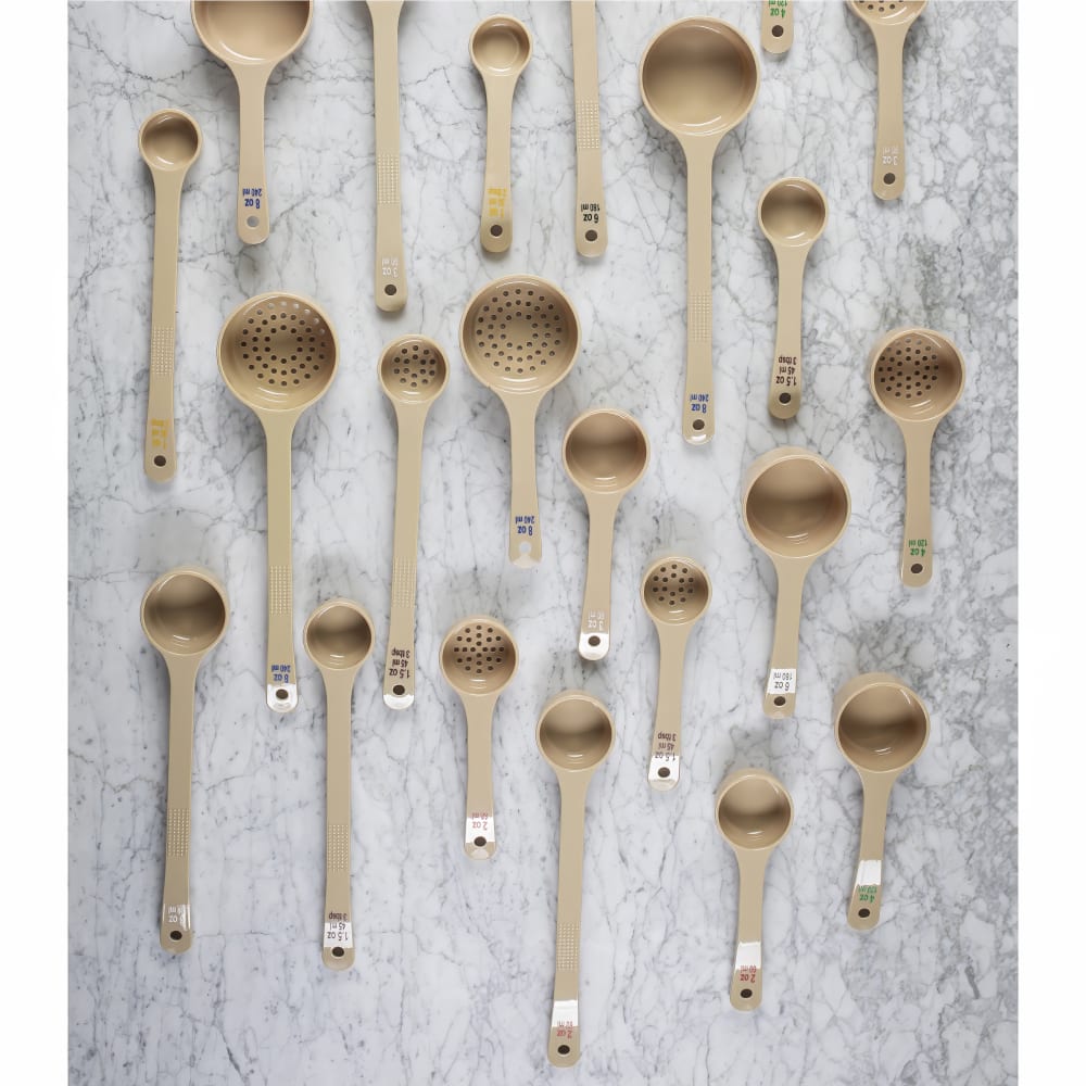 Tablecraft 10659 8 oz Perforated Portion Spoon w/ Short Handle ...