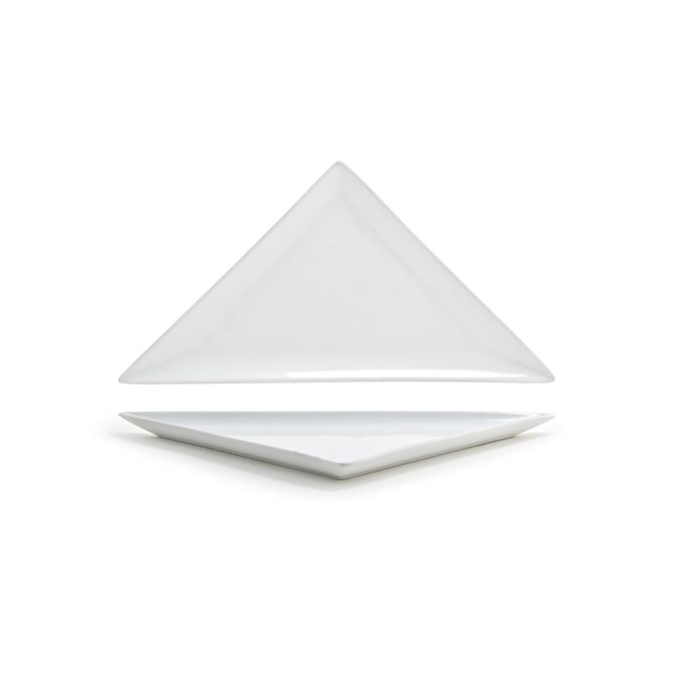 Front of the House Triangular Mod® Plate - 12" x 6", Porcelain, White ...