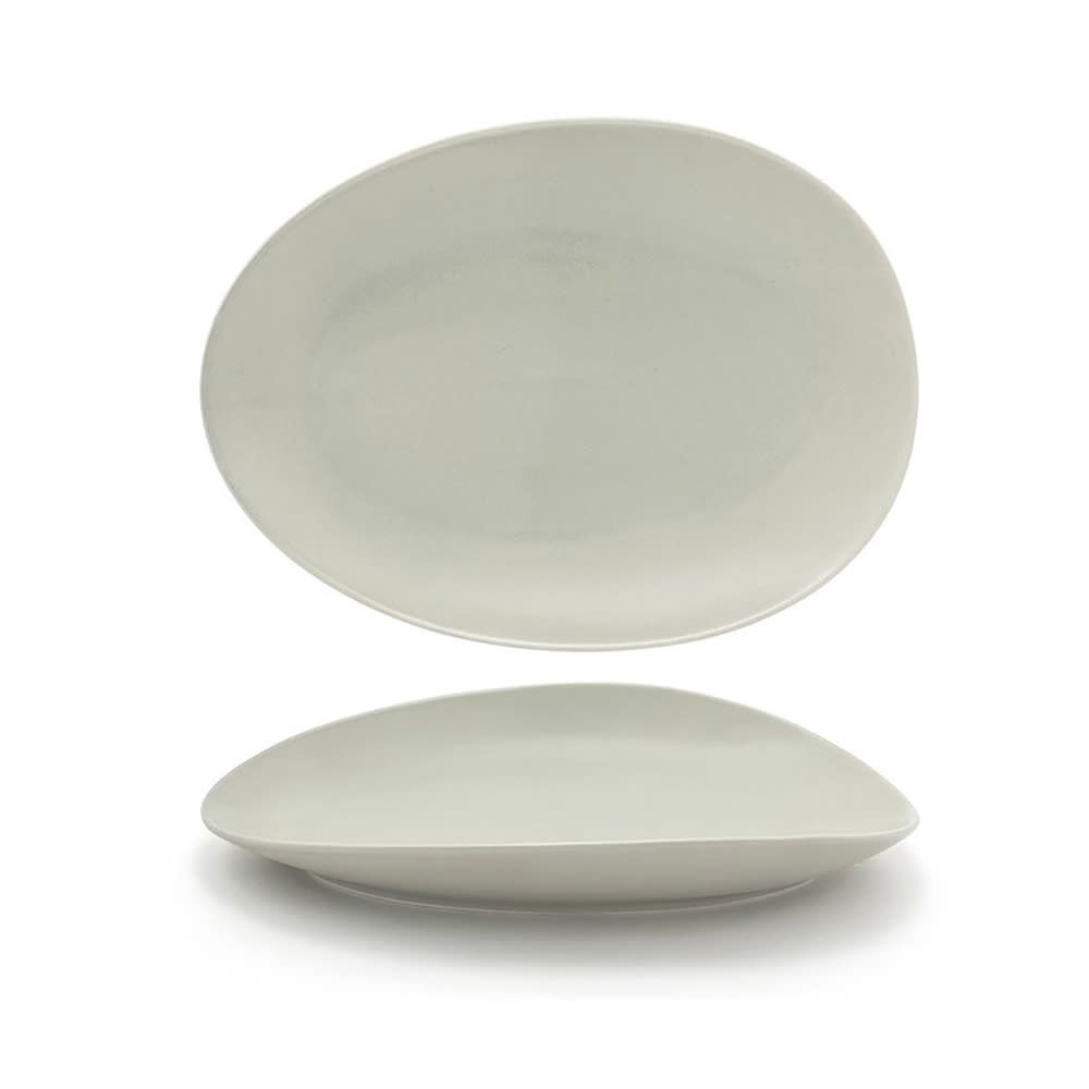 Front of the House Oval Tides™ Plate - 12" x 8 3/4", Porcelain, Pumice ...