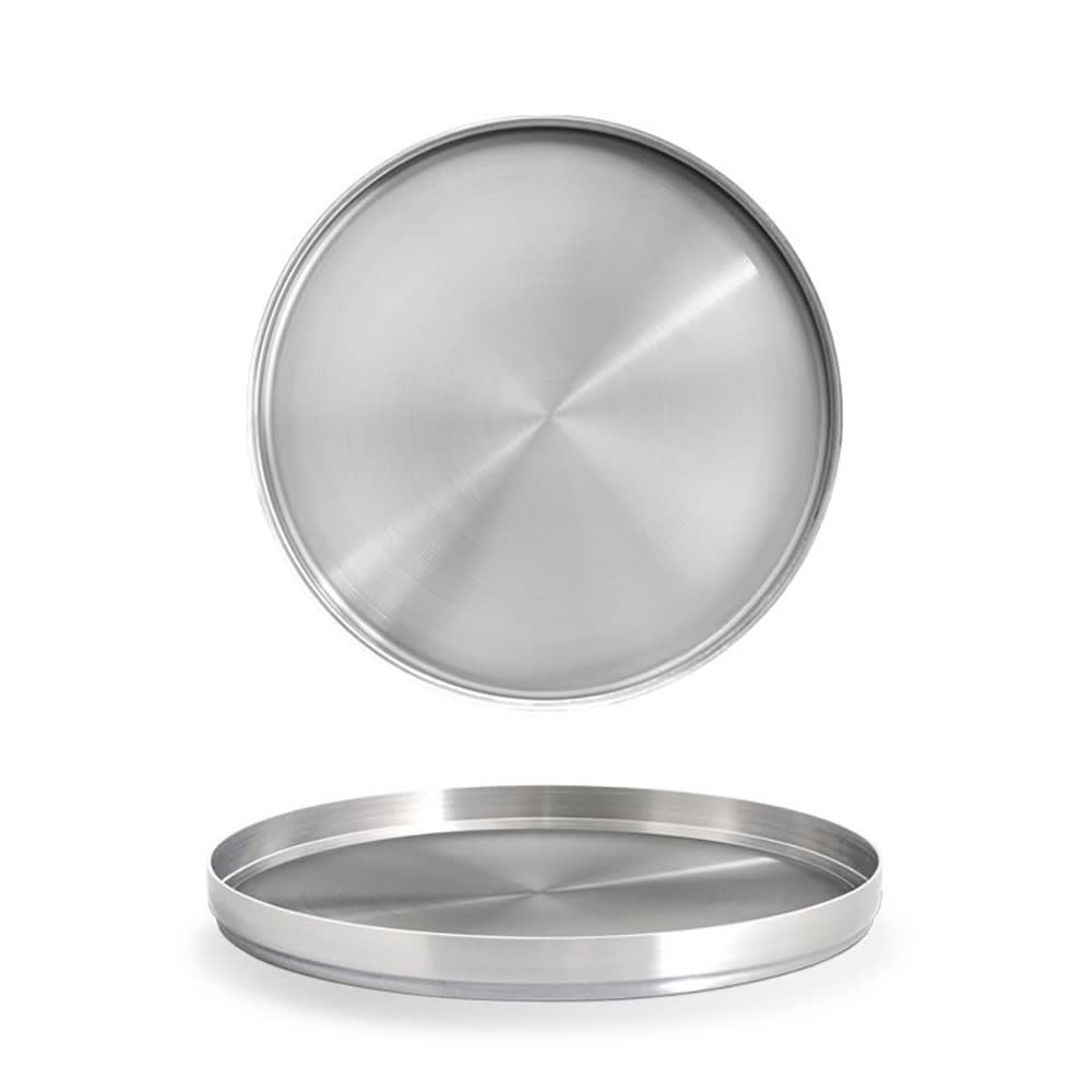 Front of the House 7 1/2" Round Soho Plate - Stainless Steel, Silver ...