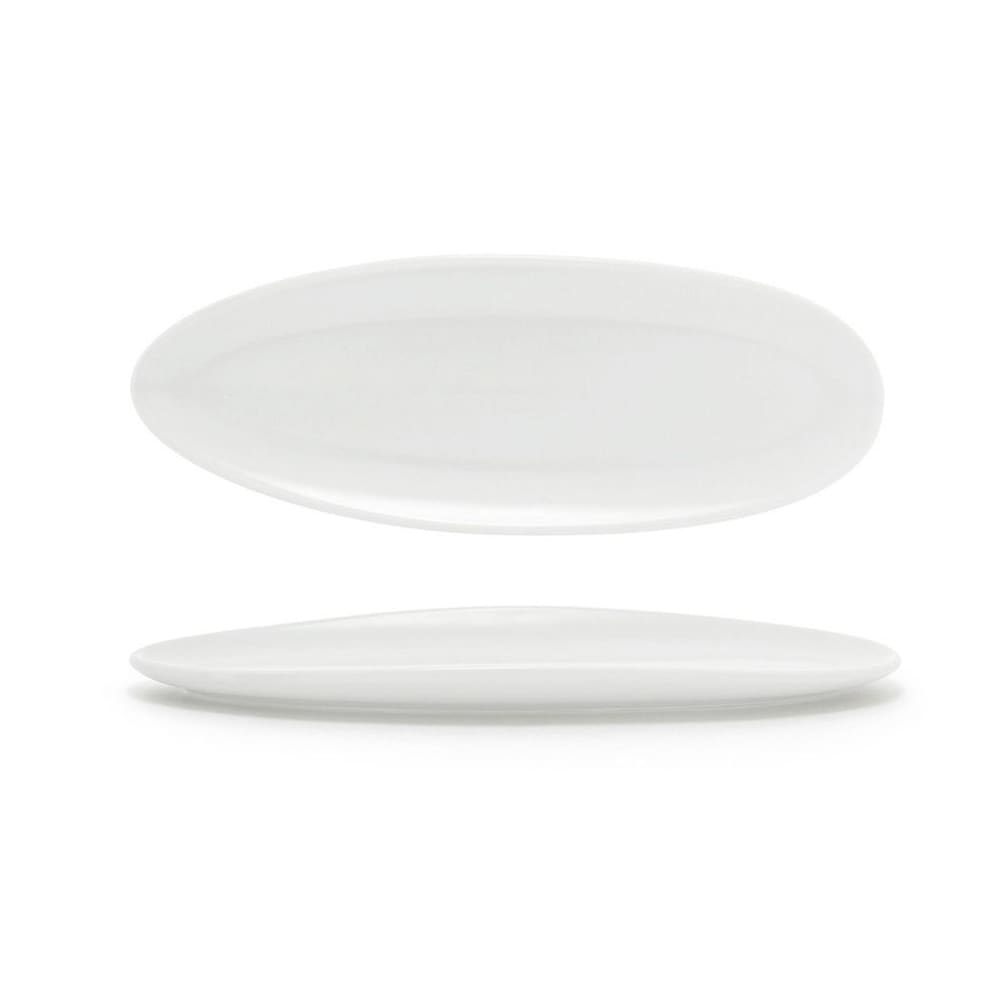 Front of the House Oval Tides™ Plate - 11 1/2" x 5", Porcelain, White ...