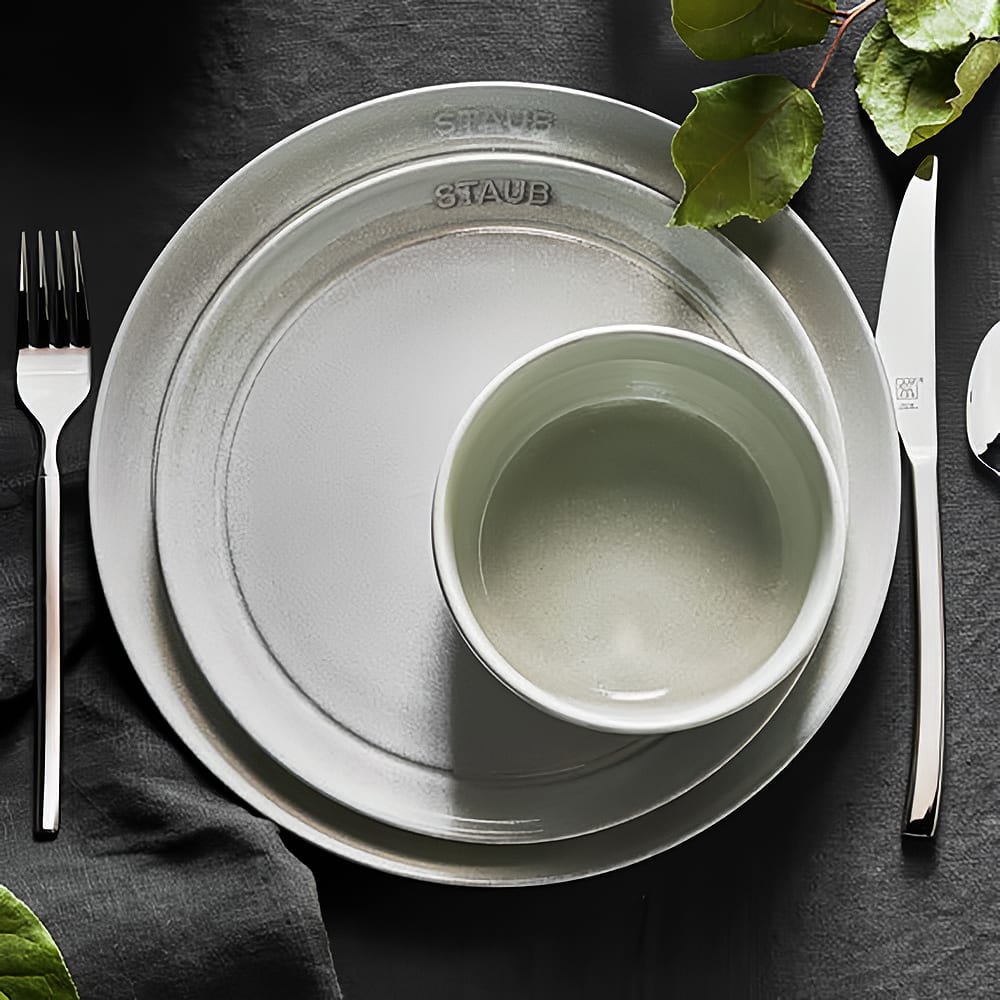 Staub 12 Piece Dinnerware Set - Ceramic, White Truffle (1021452)