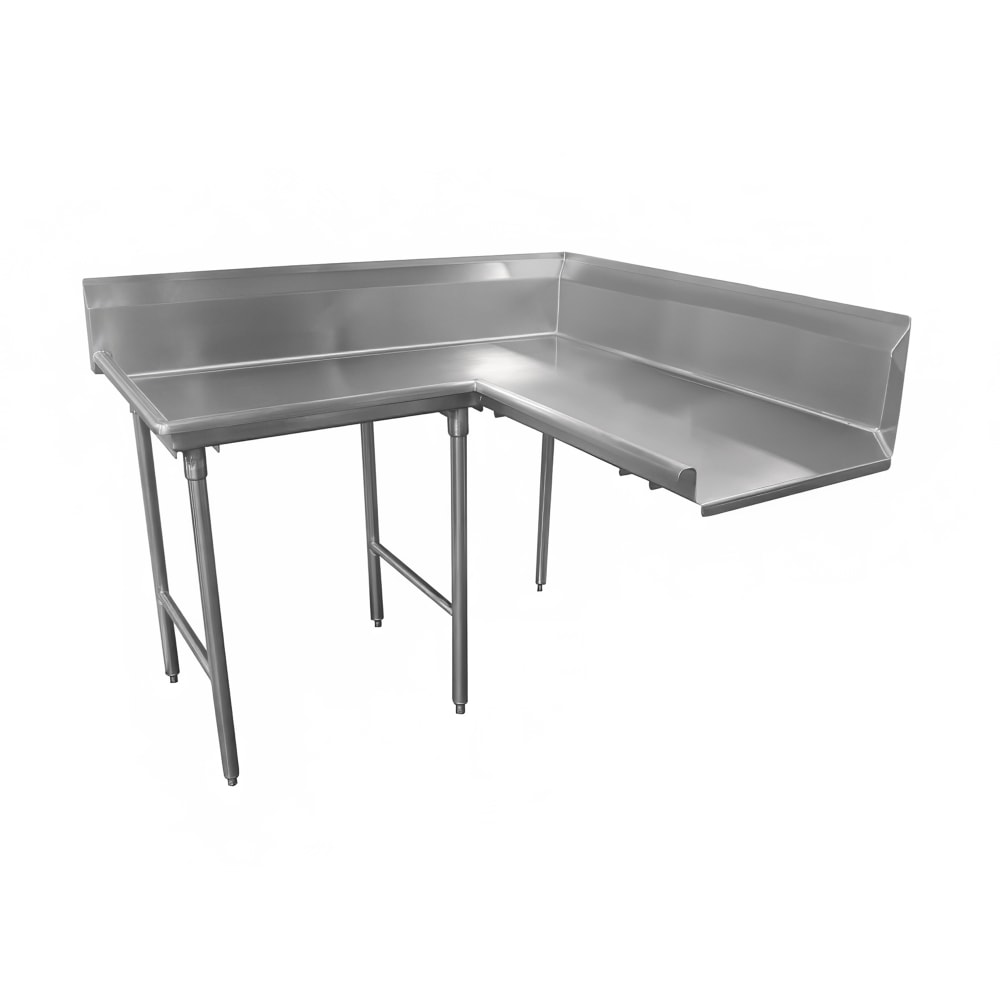 Advance Tabco DTC-K70-72L 71" L Shaped Dish Table - Right to Left