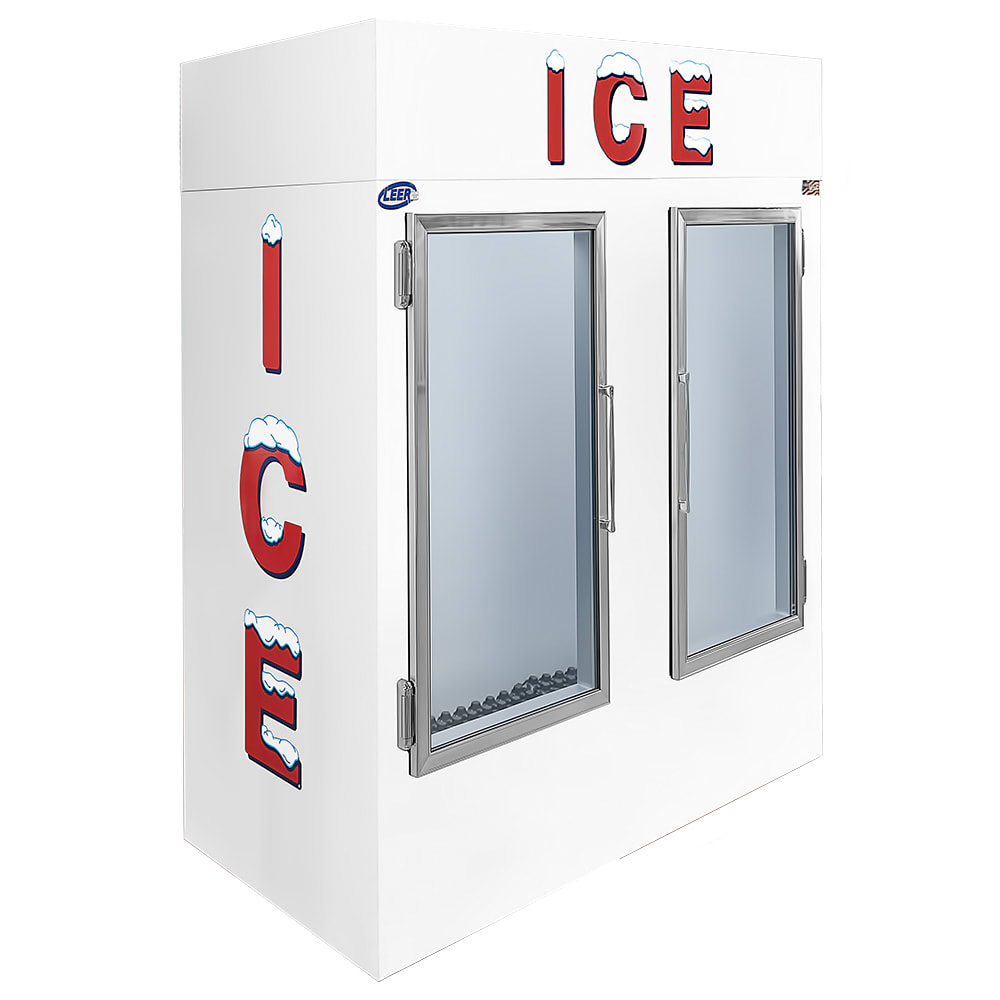 Leer 64CG-R290 (3600401) 64" Indoor Ice Merchandiser w/ (145) 10 lb Bag ...
