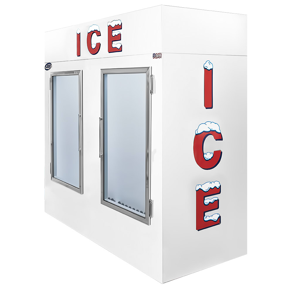 Leer 64CG-R290 (3600401) 64" Indoor Ice Merchandiser w/ (145) 10 lb Bag ...