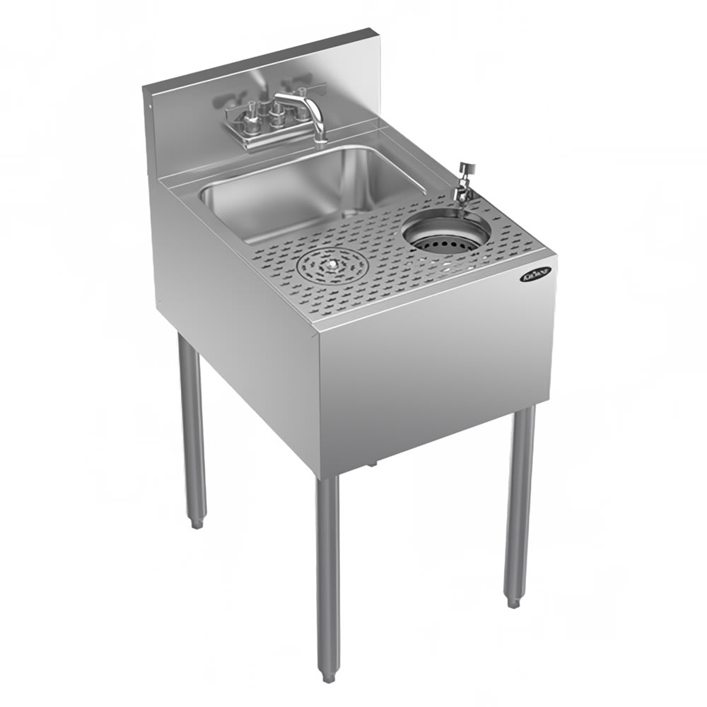 Krowne KR24-MS18 Underbar Dump Sink w/ Stainless Steel Legs, 18" x 24 ...