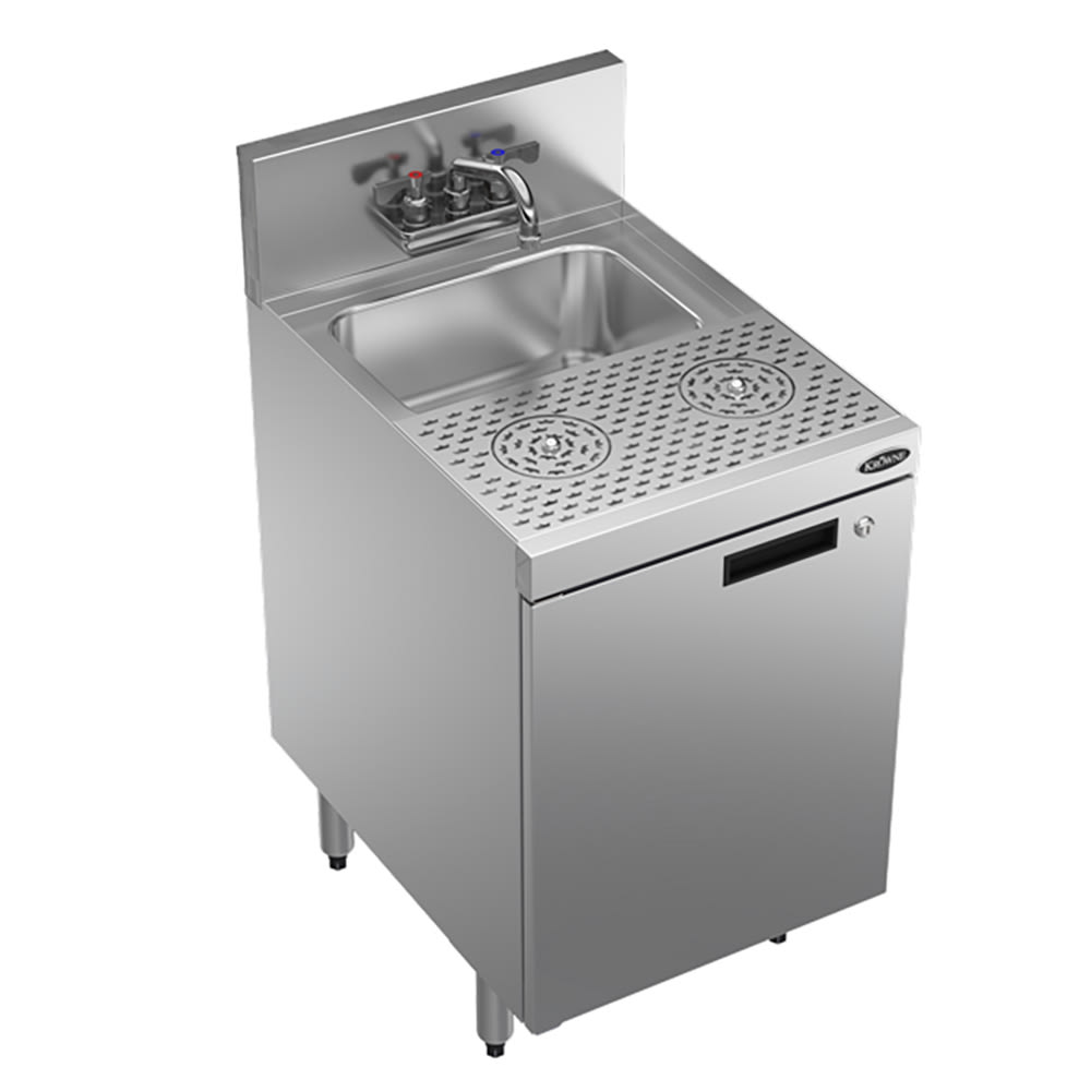 Krowne KR24-MD18-C Underbar Dump Sink w/ 10" x 14" x 7" Bowl - Cabinet ...