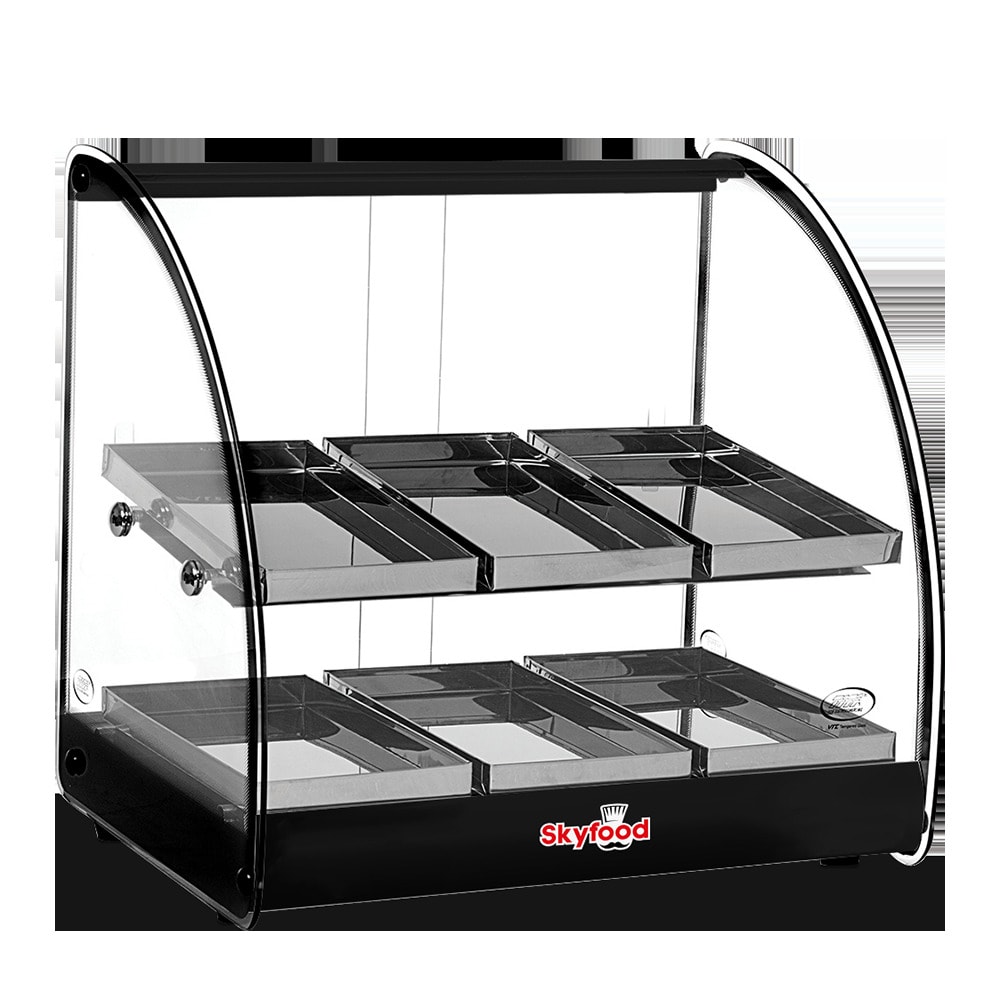Skyfood 248-FWD218BL Countertop Heated Display Case - (2) Shelves, 120v