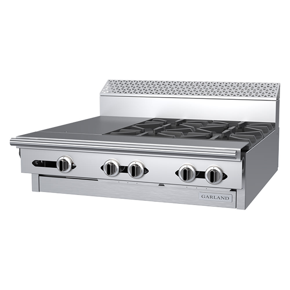 Garland C36-13M 36" 4 Burner Gas Range Top w/ (1) Hot Top - Modular ...
