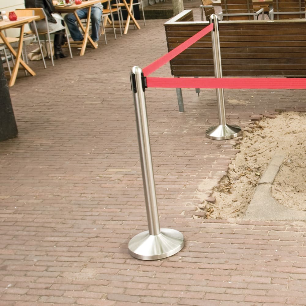 American Metalcraft RSRTRD 15" Portable Barrier System w/ (1) Stainless ...