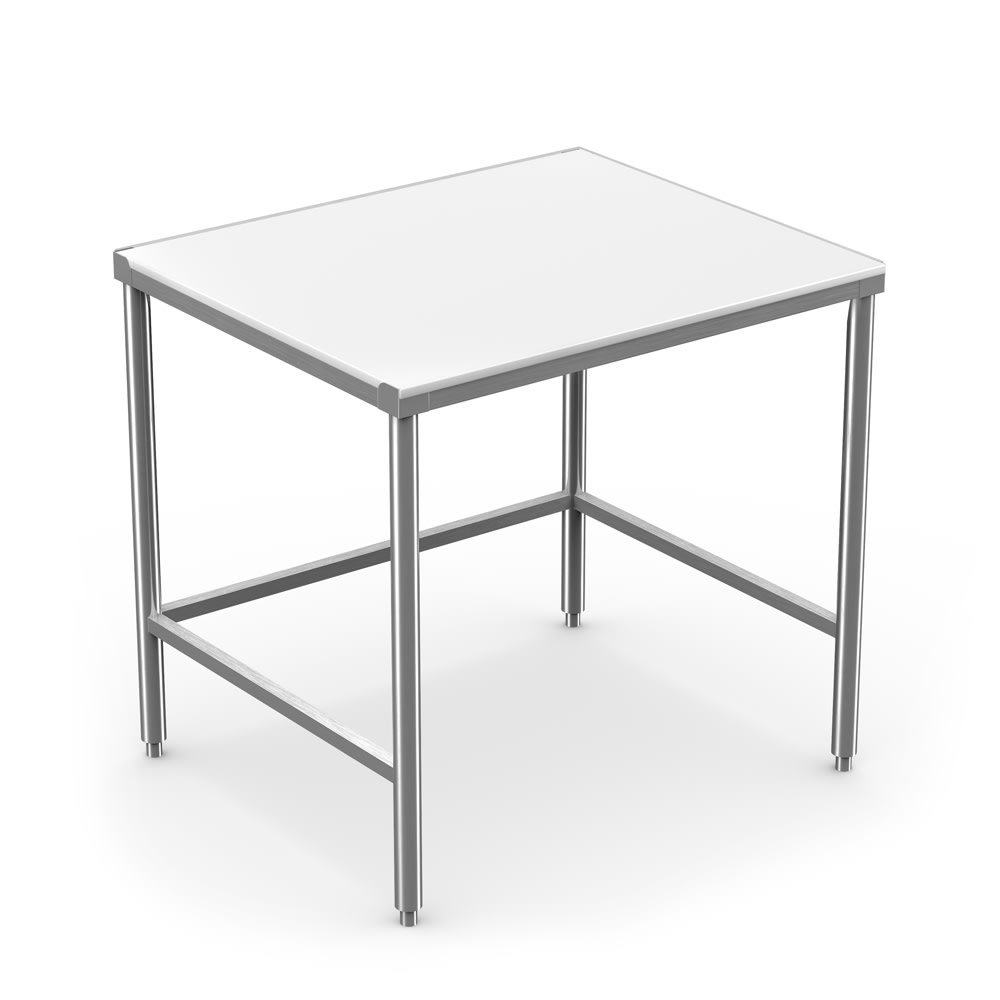 Winholt DPTR-3048 48" Poly Top Work Table w 5/8" Top, Stainless Base, 30"D