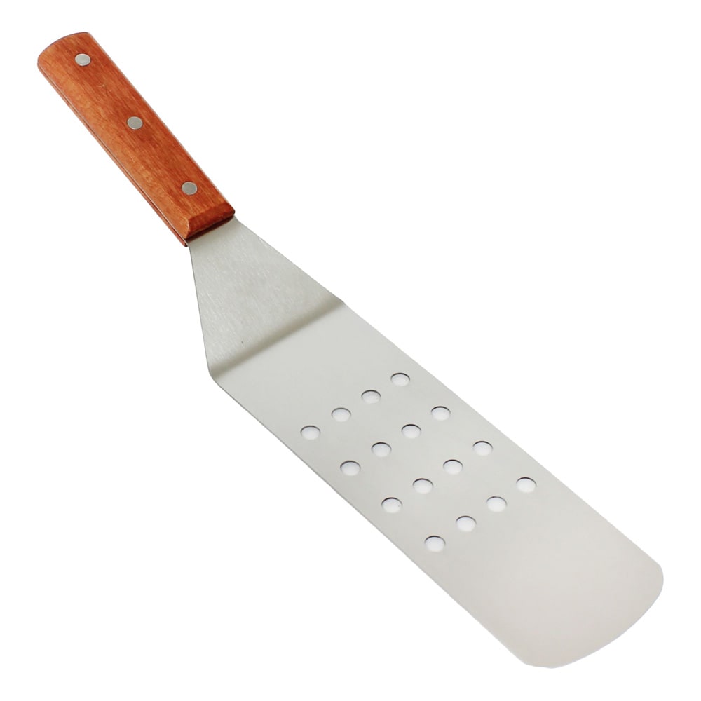 Thunder Group SLTWBT110 14 1/2" Perforated Turner w/ Wood Handle ...