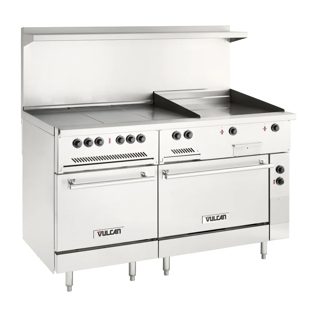 Vulcan EV60SS-6FP24G240 60" EV Series Electric Range w/ (6) French Hot ...