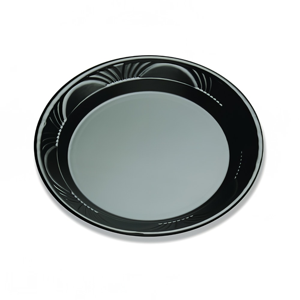 D&W Fine Pack 9" Disposable Plate - Polystyrene, Black (BP09P-N7)
