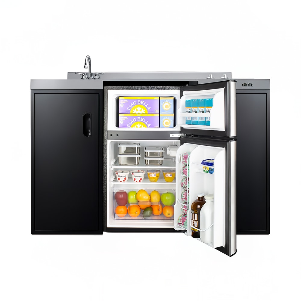 Summit CK55ADASINKL 54" Kitchenette w/ Sink, Smooth Electric Cooktop ...