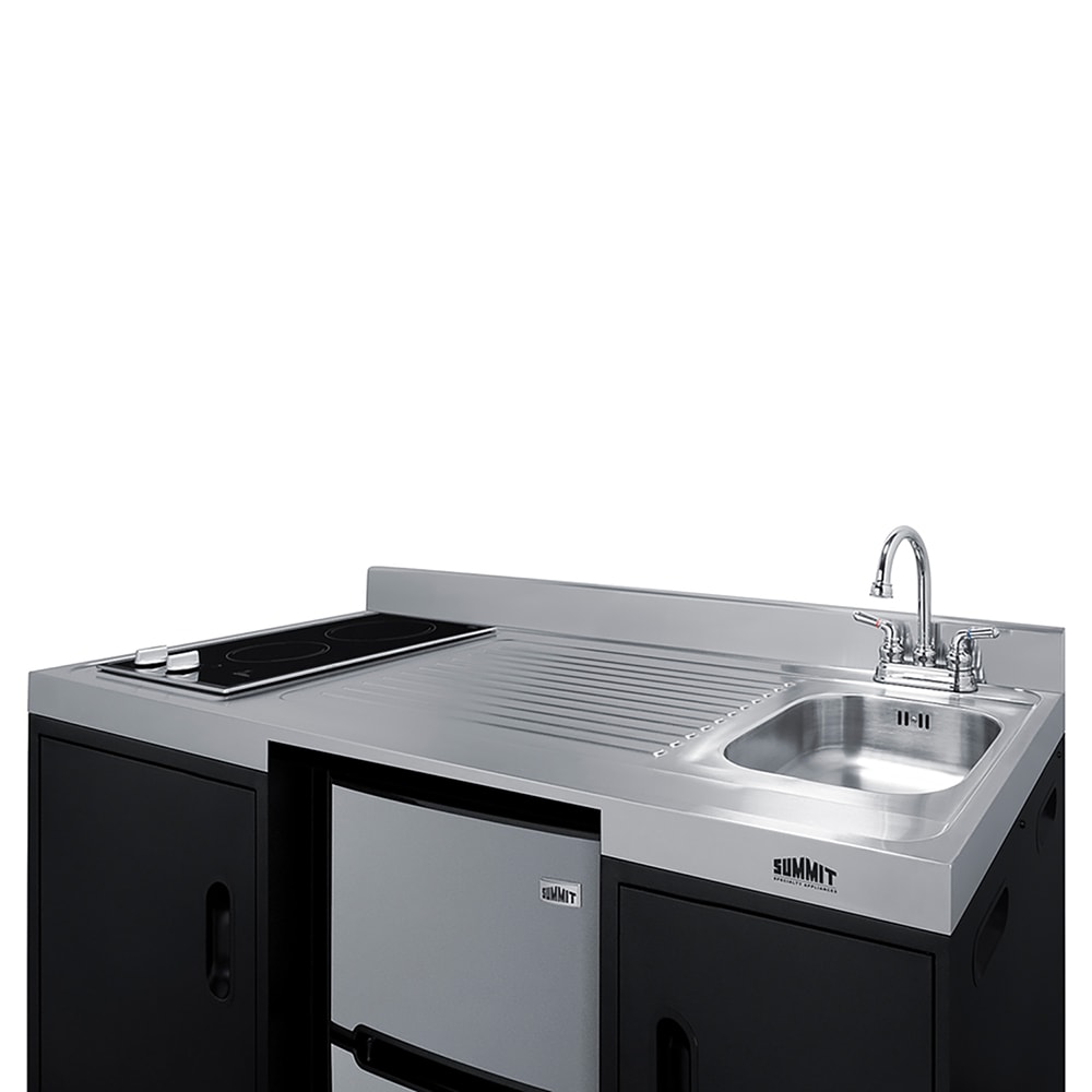Summit CK55ADASINKR 54" Kitchenette w/ Sink, Smooth Electric Cooktop ...