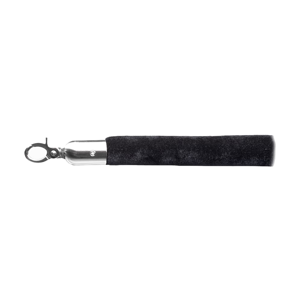 CSL 5 ft Velour Rope w/ Brushed Stainless Steel Snap Hook, Black (5727BLK)