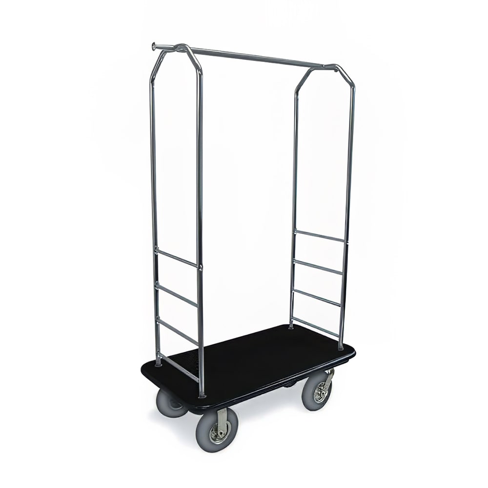 CSL Luggage Cart w/ Carpeted Deck - 43"L x 23"W x 72 1/2"H, Chrome ...