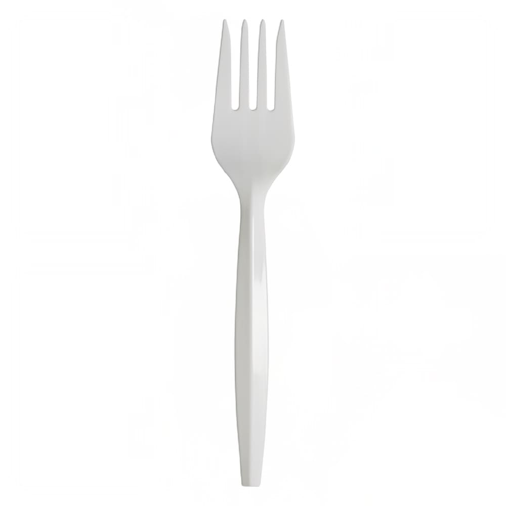 Dixie PFM21 6" Medium Weight Disposable Fork - Polypropylene, White