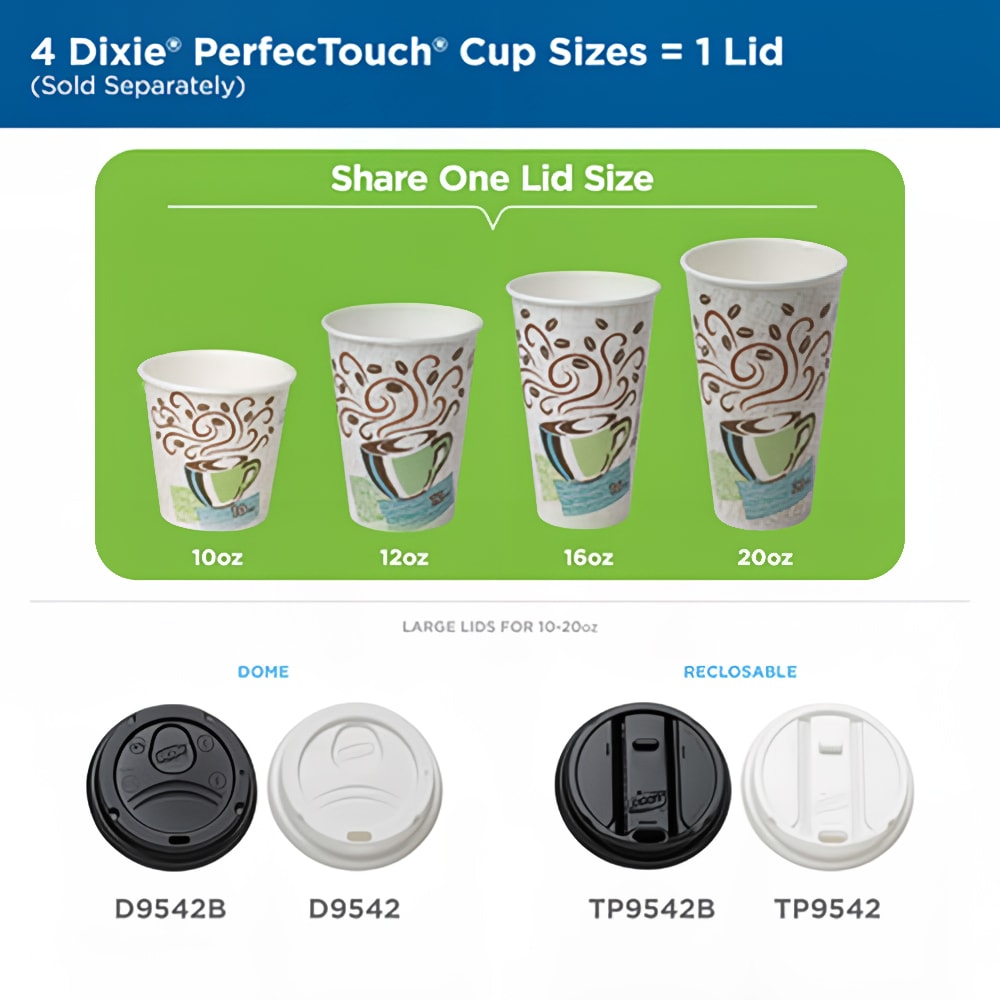 Dixie 5342W PerfecTouch® 12 oz Disposable Hot Cup - Paper, White