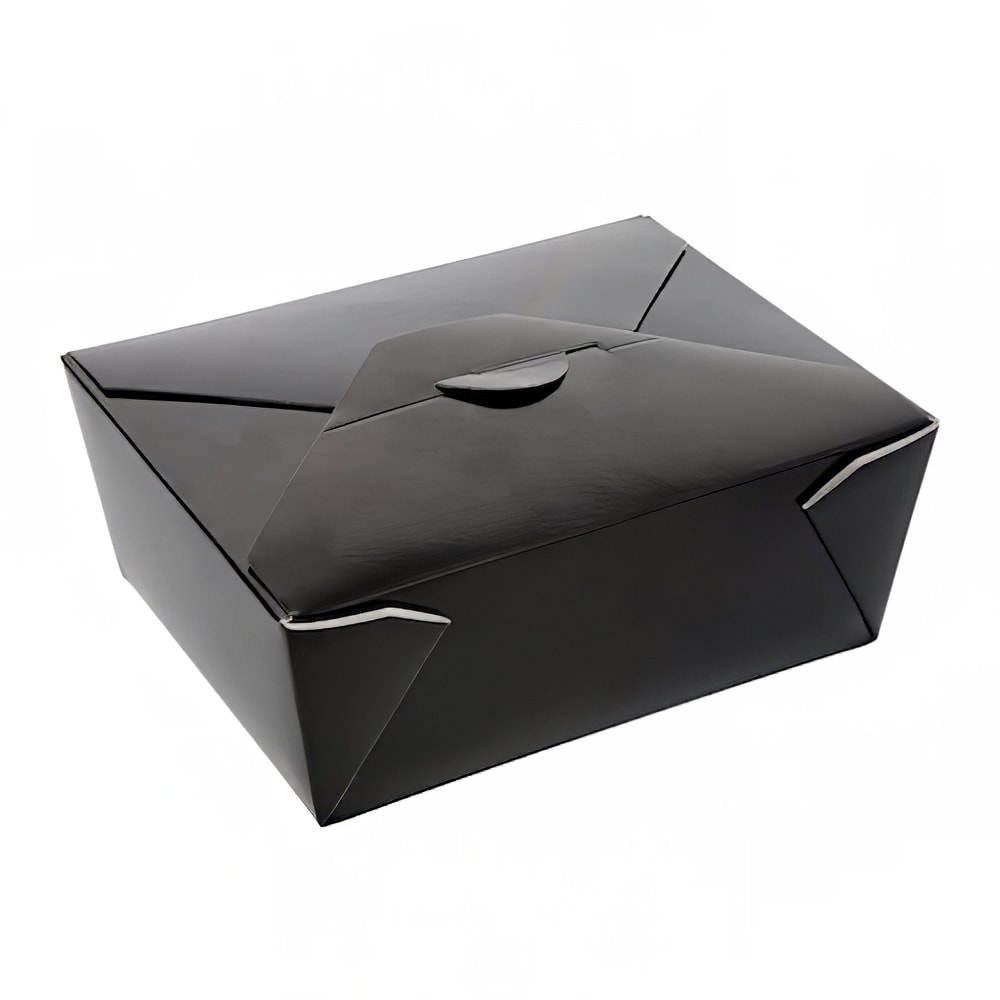 AmerCareRoyal Disposable #8 Takeout Box - 6" x 4 3/4", Paper, Black ...