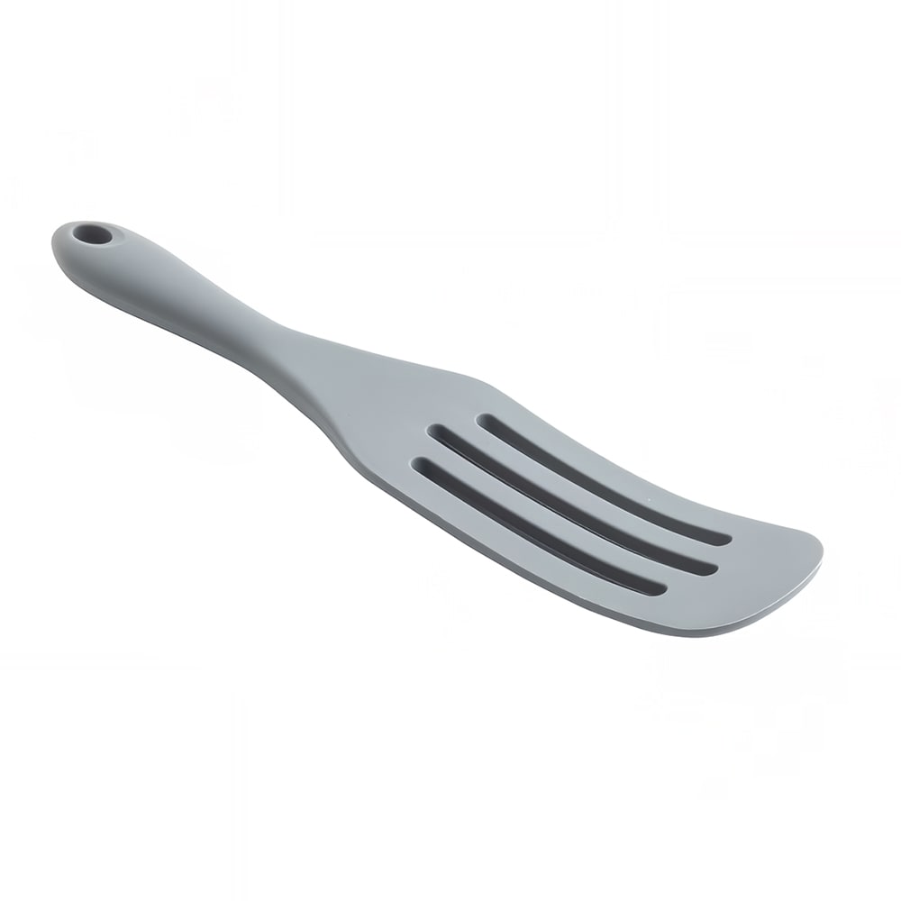 Tablecraft 11838 10 3/8" Slotted Spatula - Silicone, Gray