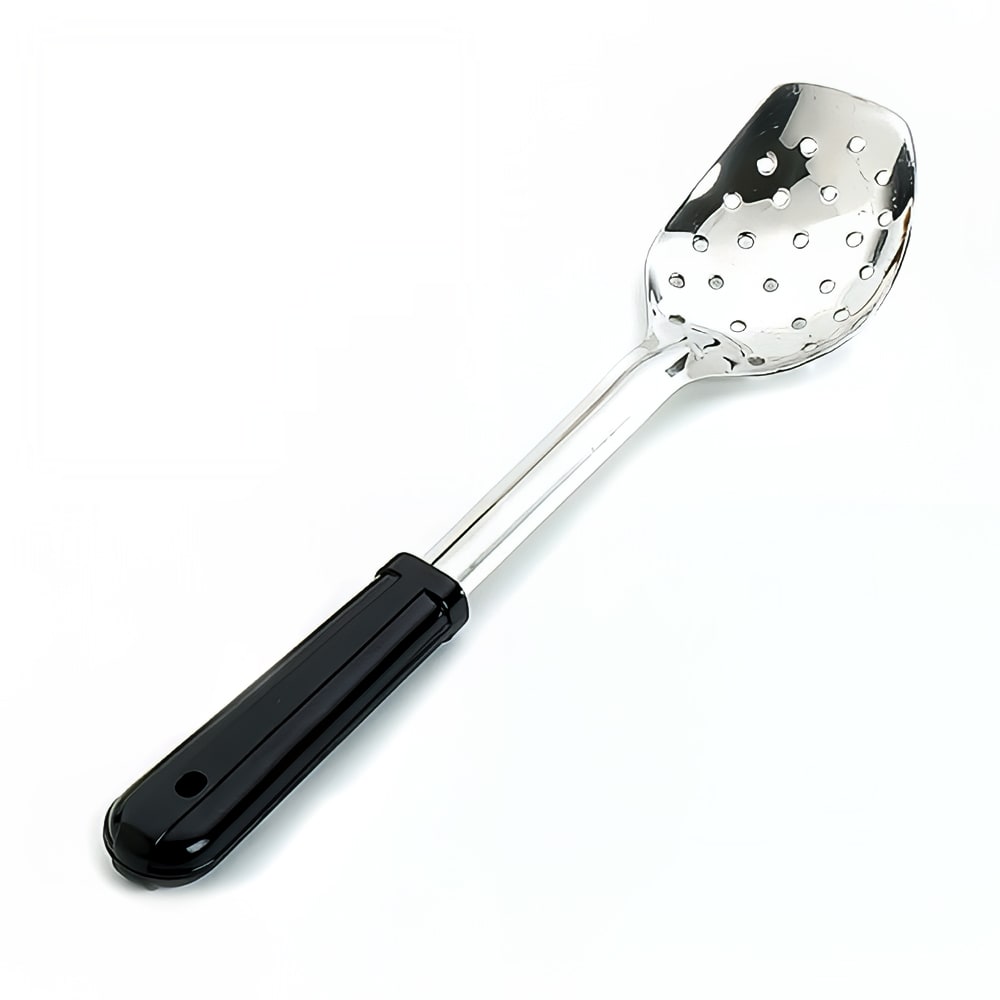 Browne 13" Perforated Serving Spoon, Three Sided, Black Plastic Handle ...