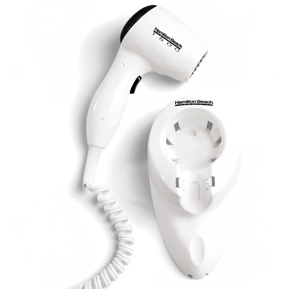 Hamilton Beach Wall-Mount Hair Dryer w/ 2 Speed Settings - White, 125v ...