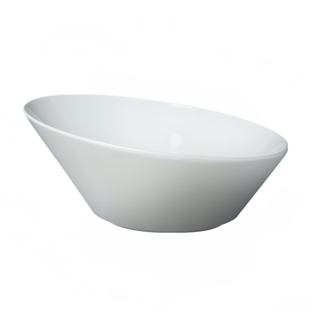 Cameo China 24 oz Round Fusion Circa Slanted Bowl - Ceramic, White (709-84)