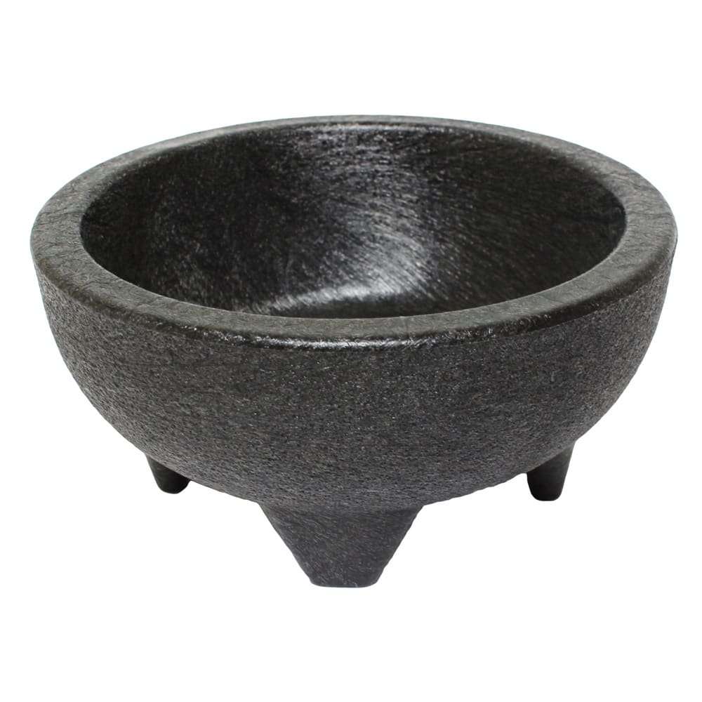 Thunder Group PLMJ010BK 10 oz Molcajete Salsa Bowl, Plastic, Black