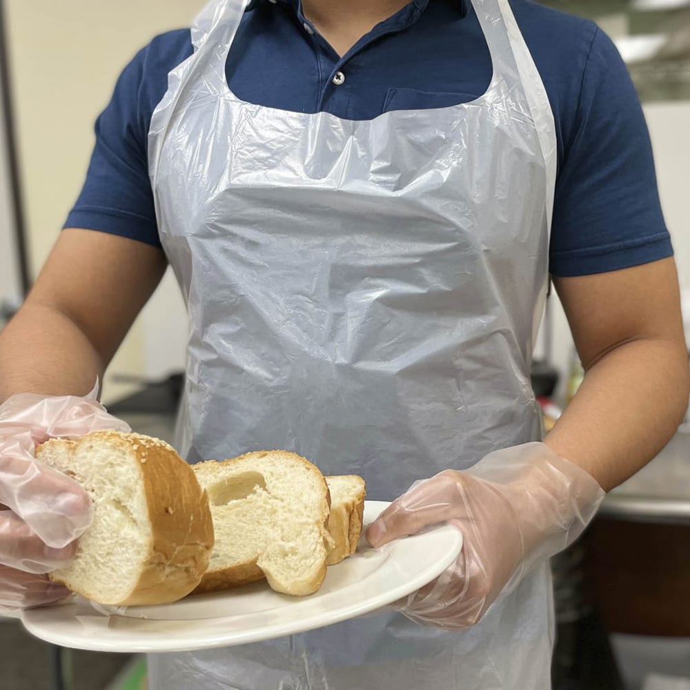 Handgards Valugards Disposable Embossed Poly Apron - 24" x 42", White ...