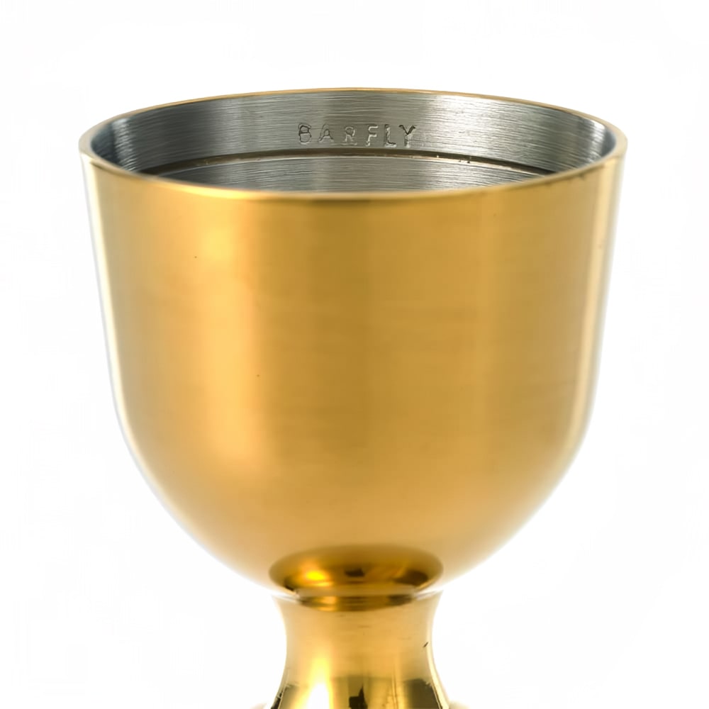 Barfly Straight Rim Bell Jigger - 1 oz & 2 oz, Gold (M37006GD)