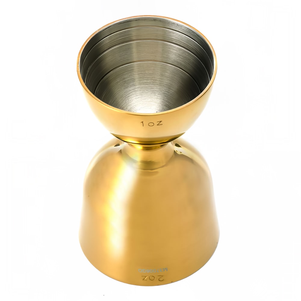 Barfly Straight Rim Bell Jigger - 1 oz & 2 oz, Gold (M37006GD)